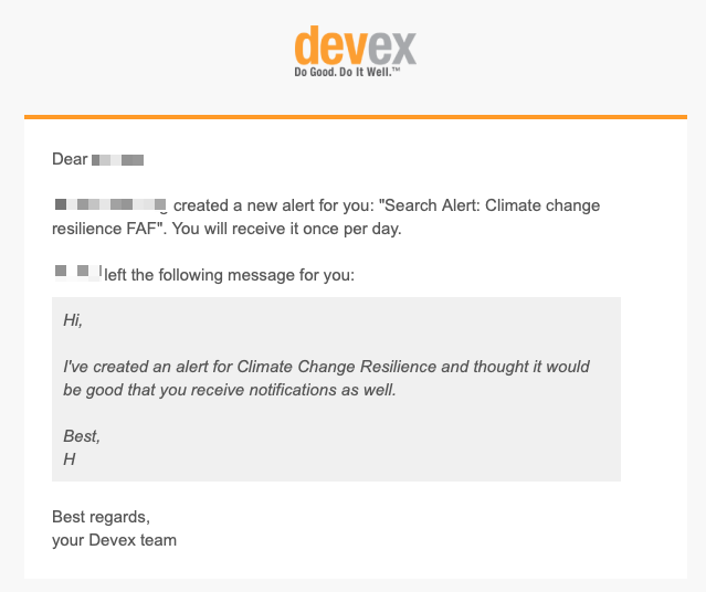 Using the funding search – Devex